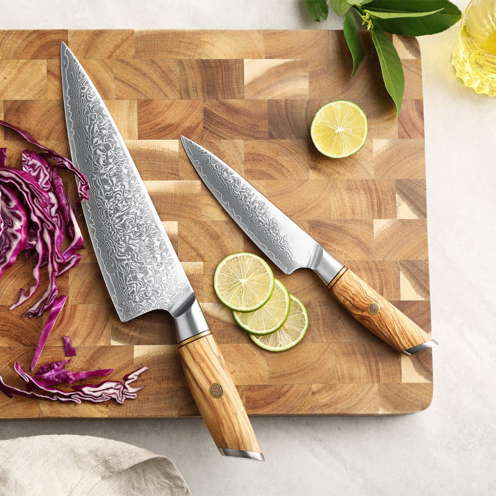Damast Küchenmesser Set - Geschenkfuchs